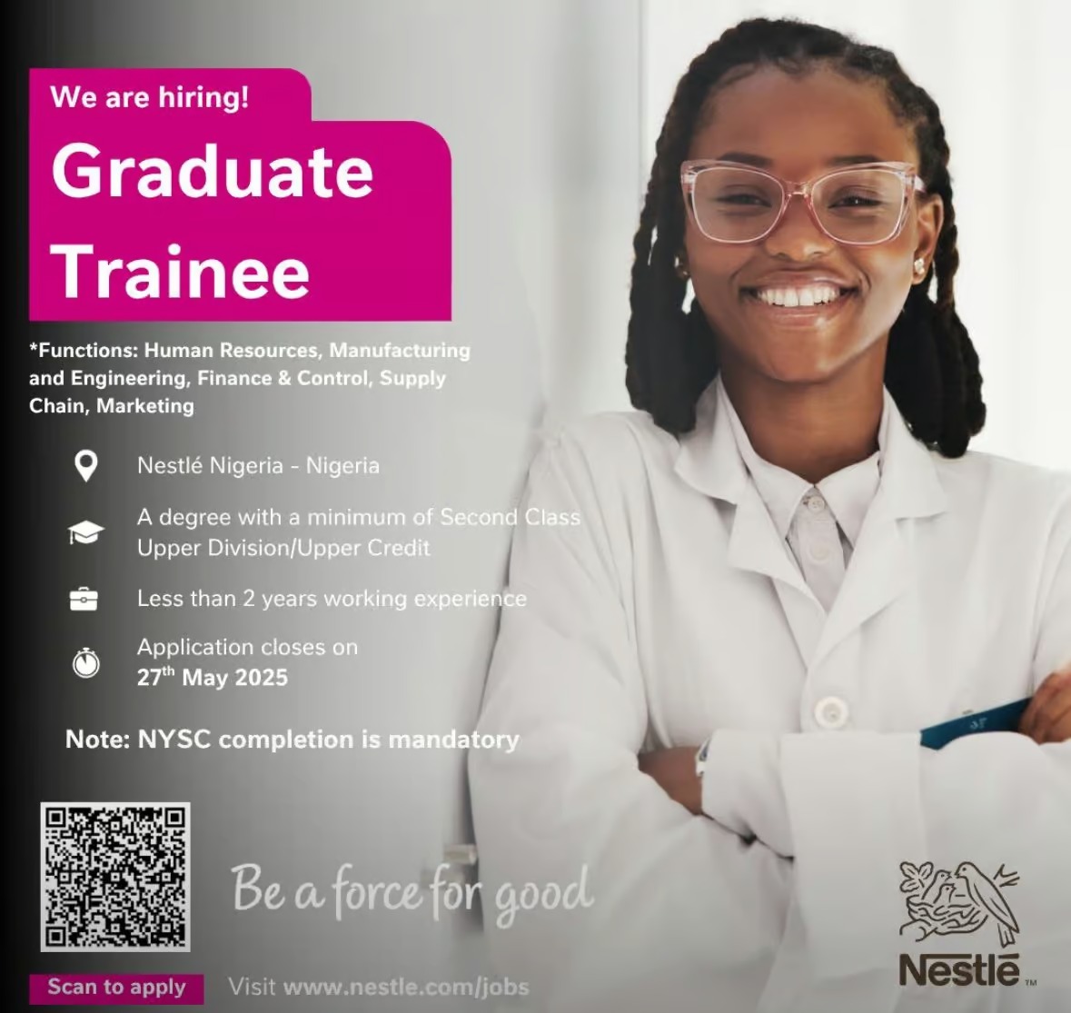 Nestlé Nigeria Opens 2025 Graduate Trainee Programme — Here’s How to Apply Now - Examkits