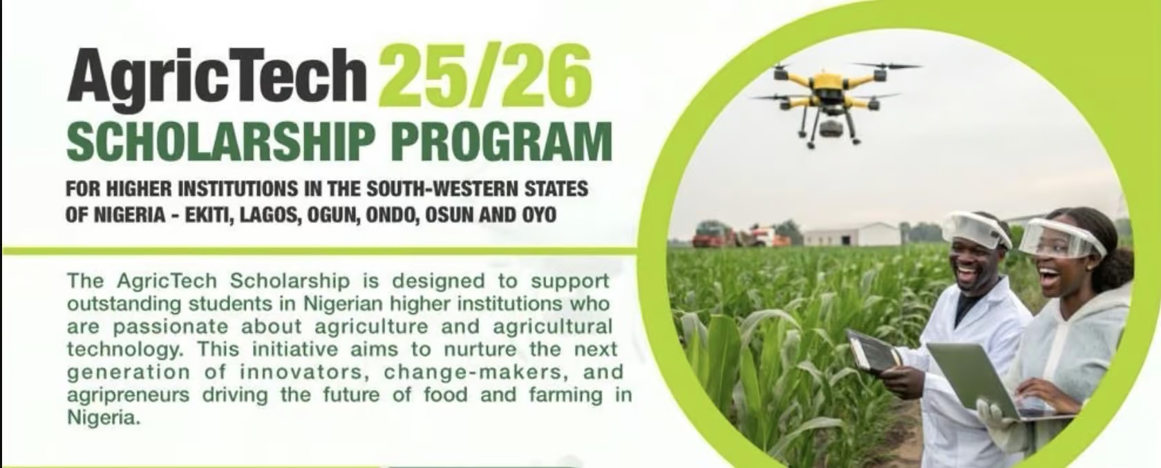 AgricTech Scholarship 2025/2026: Big Opportunity for Agriculture Students in South-West Nigeria ...