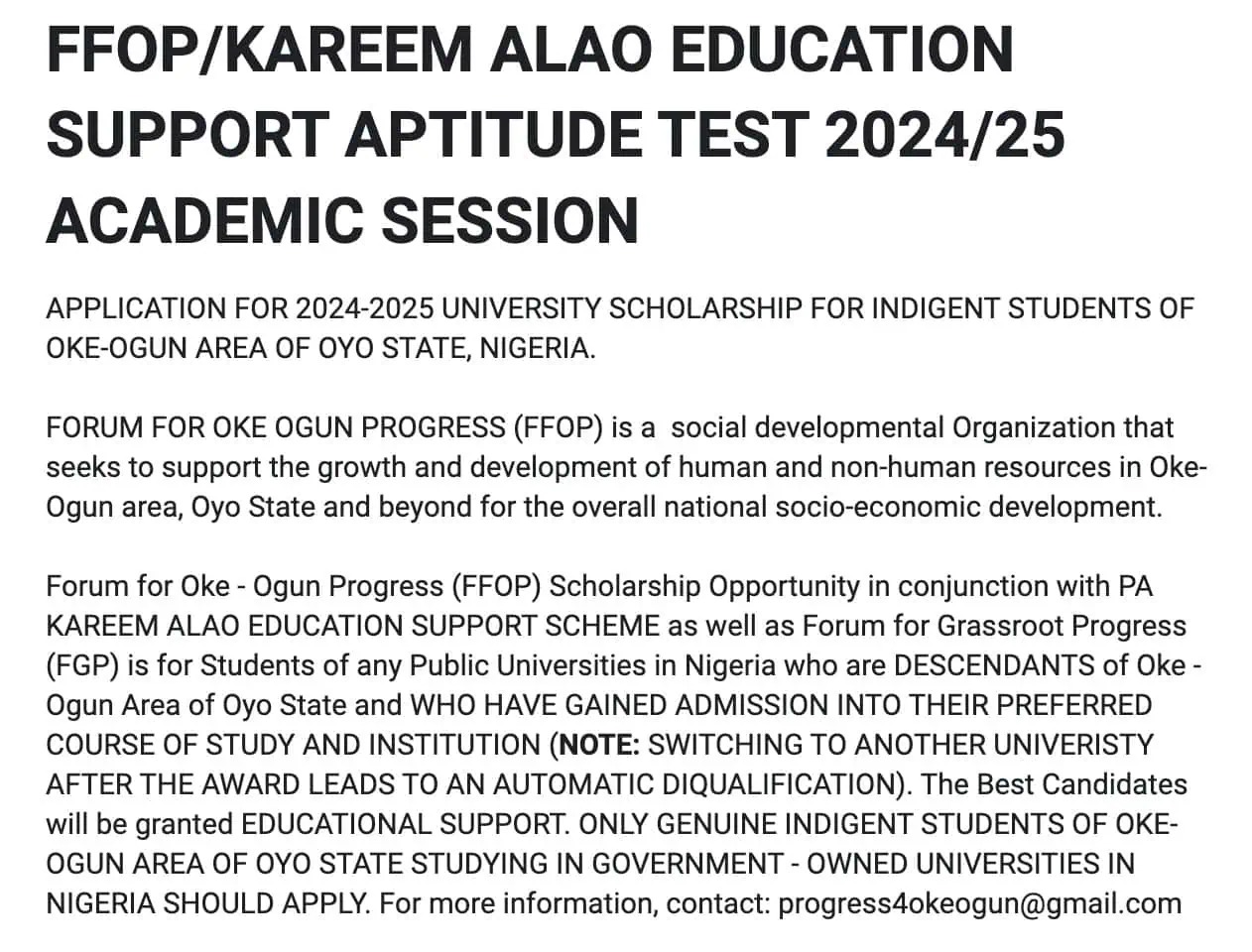 Apply Now for the 2025 Kareem Alao Educational Scholarship: A Gateway to Academic Success for ...