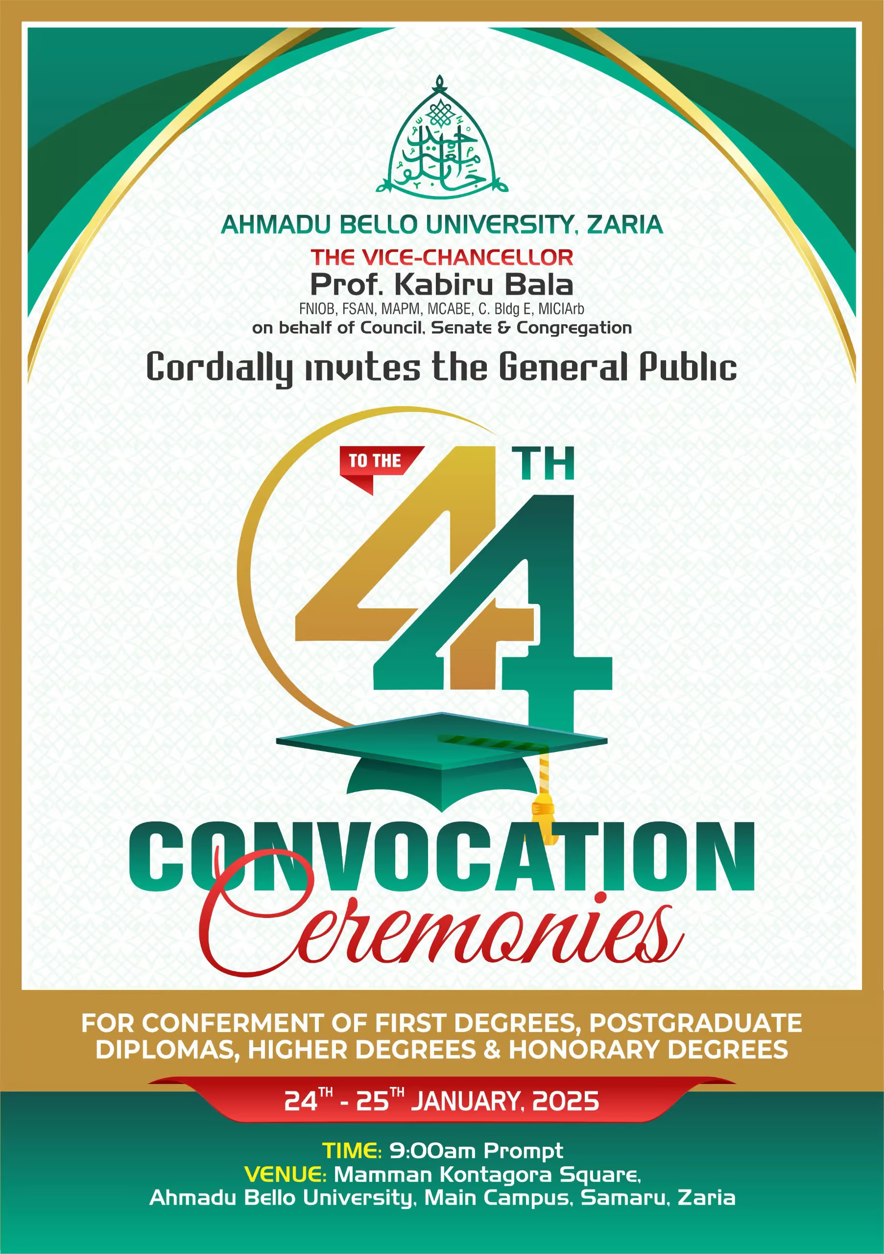 ABU Announces 44th Convocation Ceremony: Date, Venue, and What to ...
