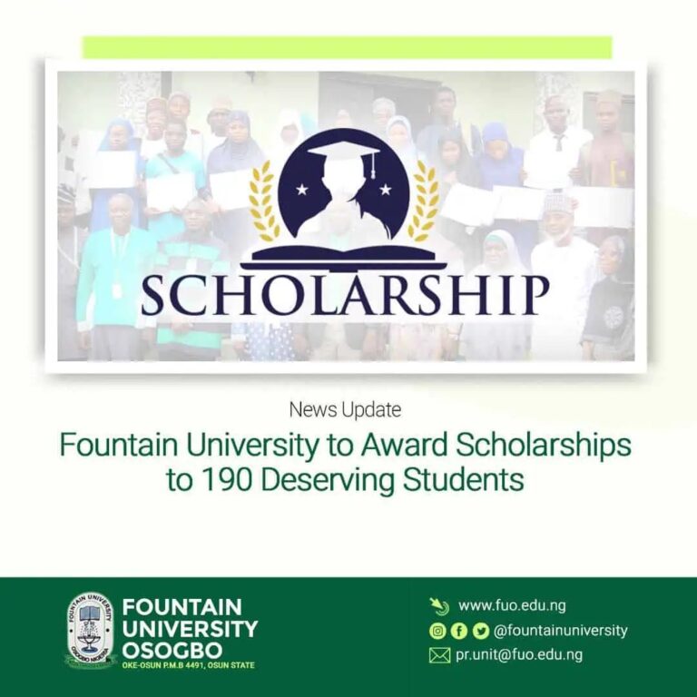Fountain University to Award Scholarships to 190 Students: A Major Step ...