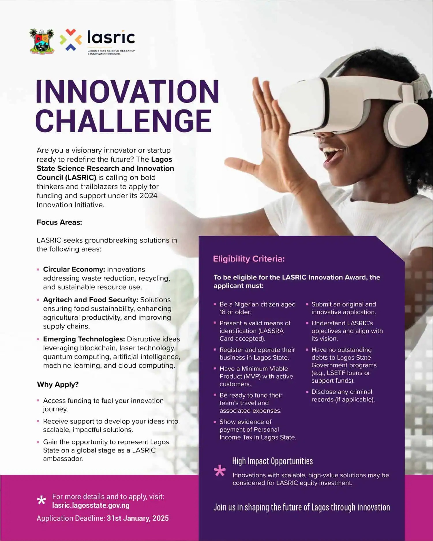 Lagos State Launches 2025 Innovation Challenge: A Call for Bold ...