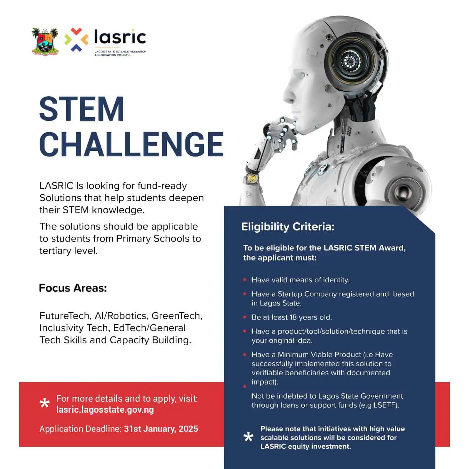 Applications Now Open for LASRIC STEM Challenge 2025: Empowering the ...