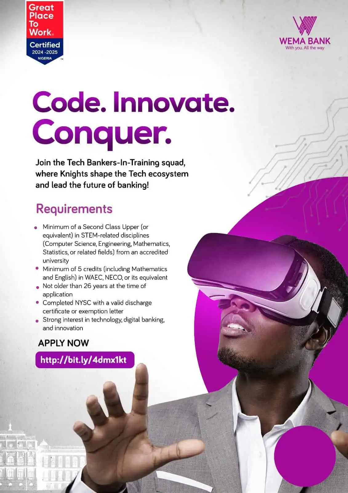 Wema Bank Launches 2025 Bankers in Training Programme for Young ...