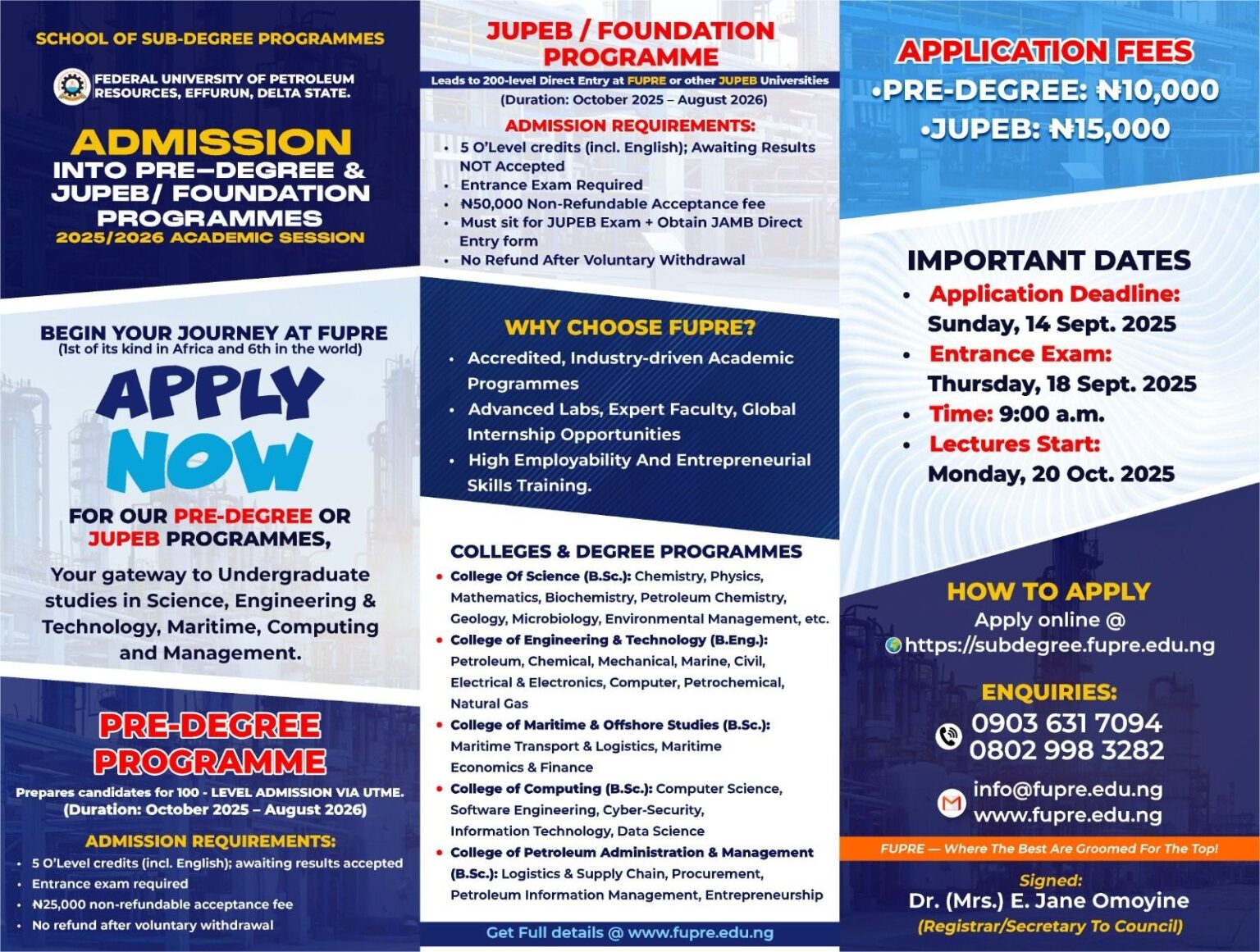 FUPRE Pre-Degree Admission 2025/2026: Everything You Need to Know ...