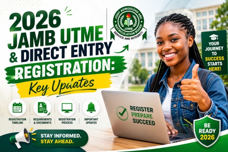 2026 JAMB UTME & Direct Entry Registration: Key Updates